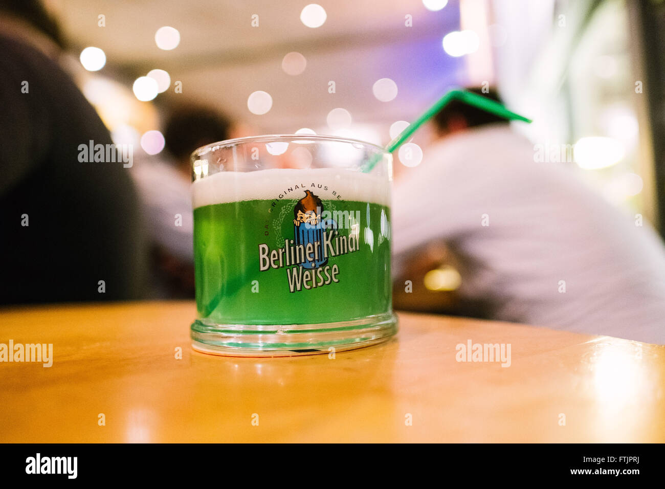 The Berlin cult beer "Berliner Kindl Weisse" with the flavor green ...