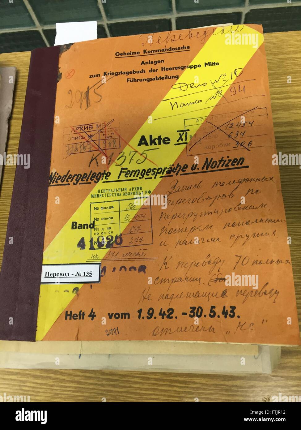 Moscow, Russia. 01st Mar, 2016. Files of Nazi Germany's armed forces ...