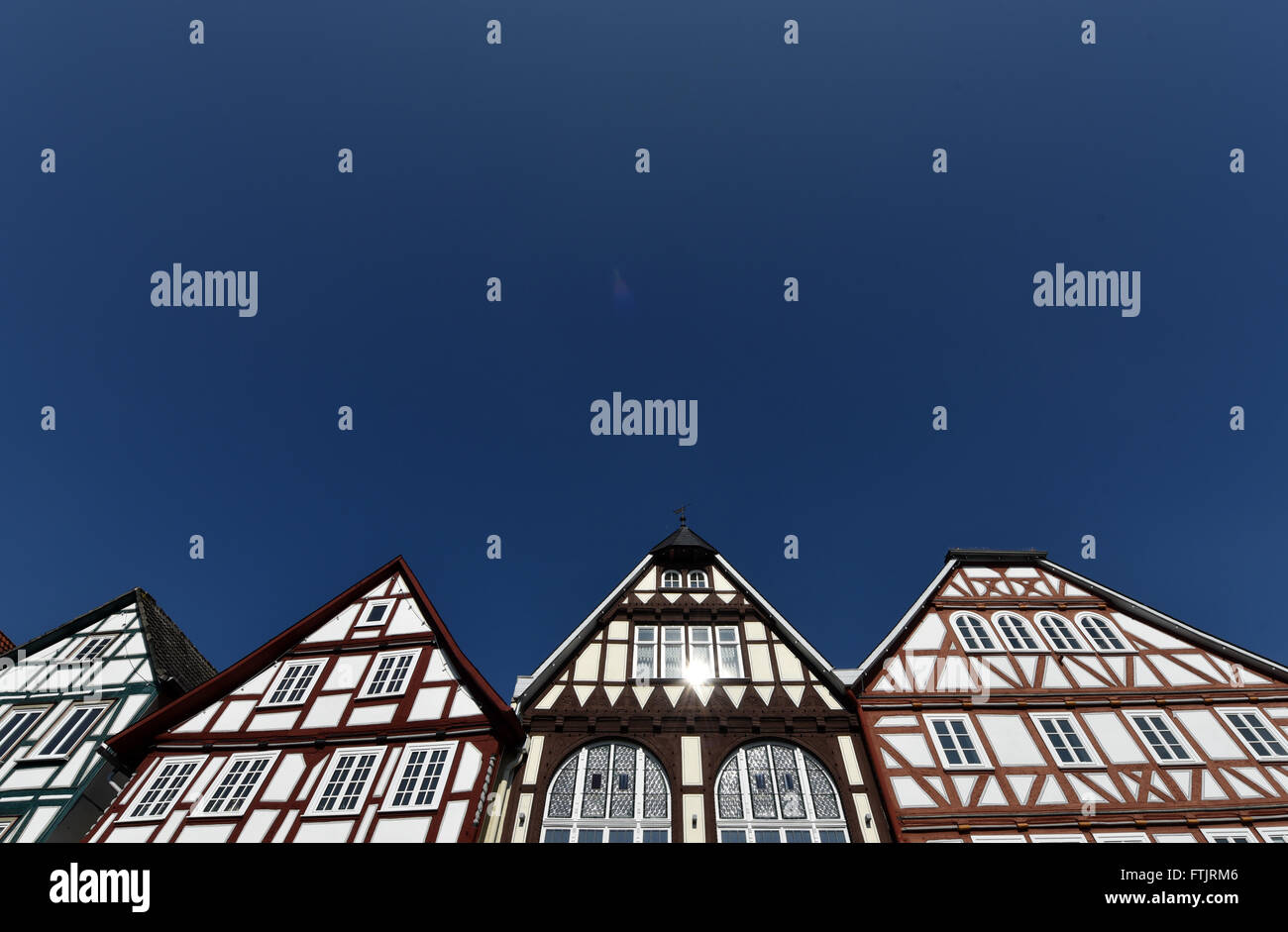 Fritzlar, Germany. 14th Mar, 2016. The gables of historical half ...
