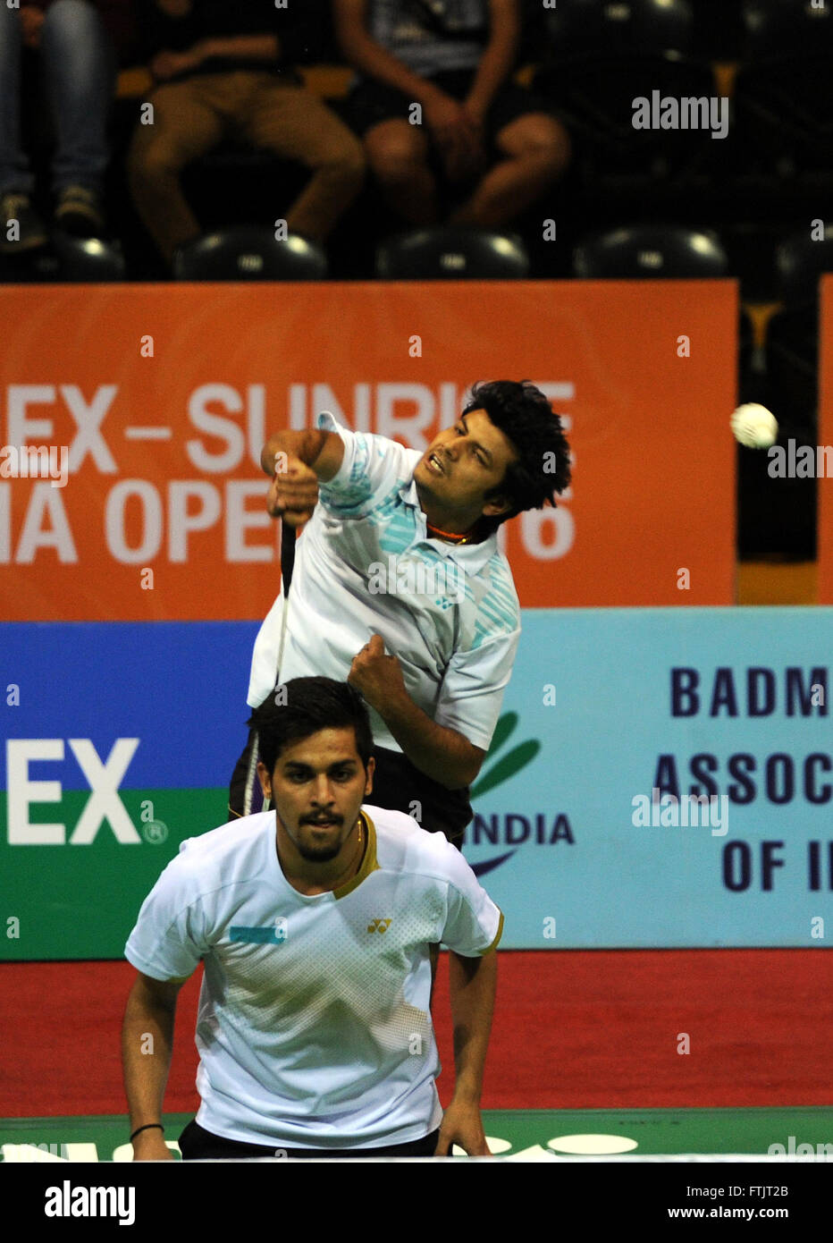 New Delhi, India. 29th Mar, 2016. Deepak Khatri (Top) and Ketan Chahal ...