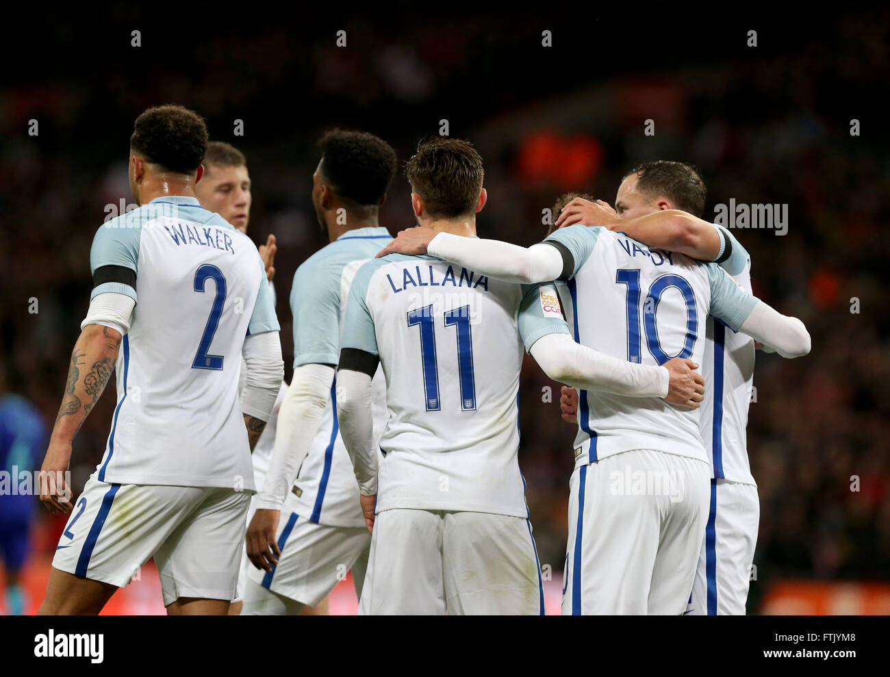 London, Britain. 29th Mar, 2016. Players of England celebrate after ...