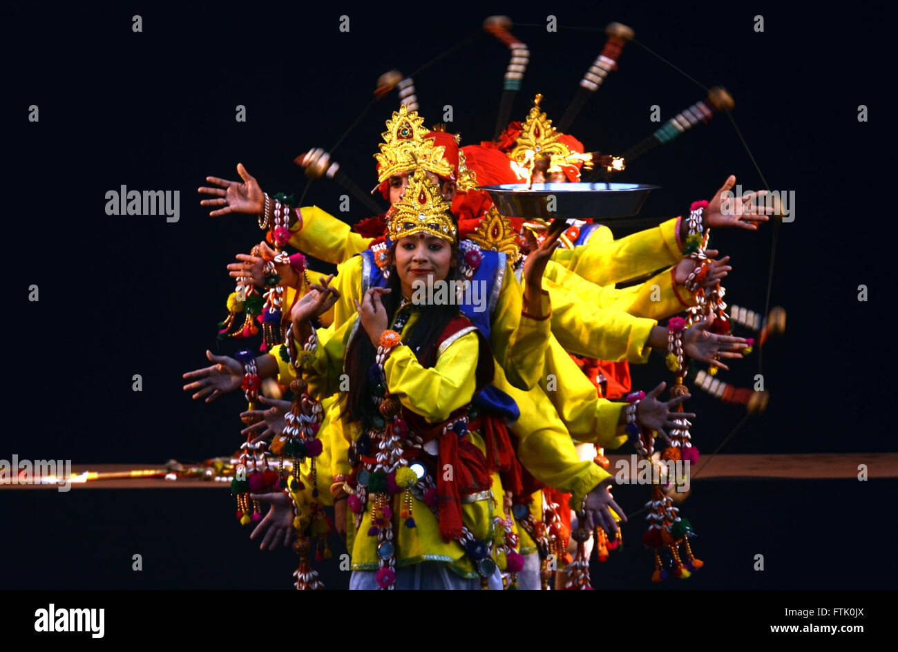Imphal, Indian state of Manipur. 29th Mar, 2016. Folk dancers from ...