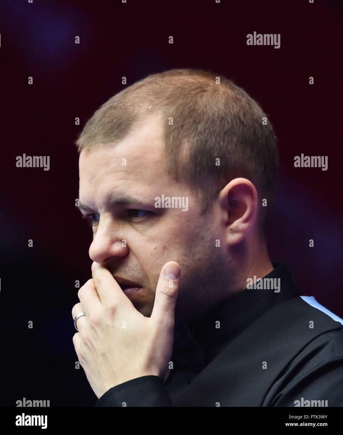 Beijing, China. 30th Mar, 2016. Barry Hawkins of England competes ...