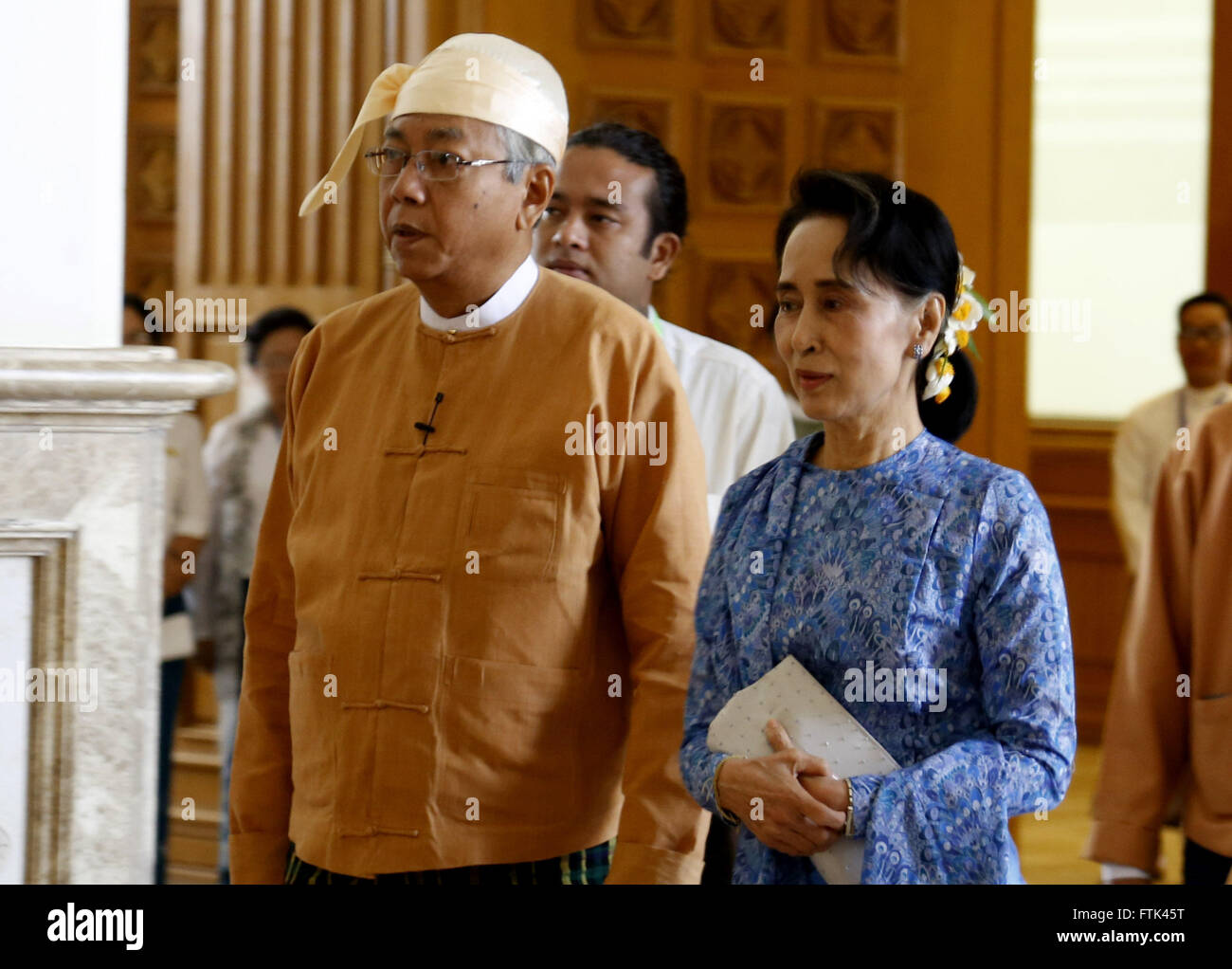 Nay Pyi Taw, Myanmar. 30th Mar, 2016. Myanmar's new president U Htin ...