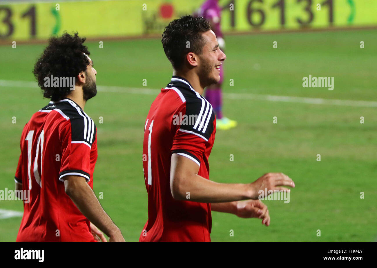 Alexandria, Cairo, Egypt. 29th Mar, 2016. Egyptian players and Nigerian ...