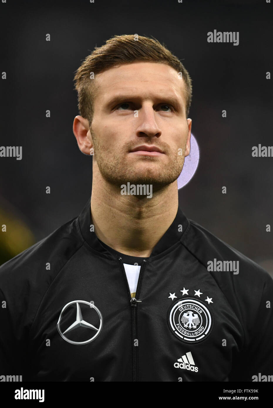 Munich, Germany. 29th Mar, 2016. Germany's Shkodran Mustafi during the ...
