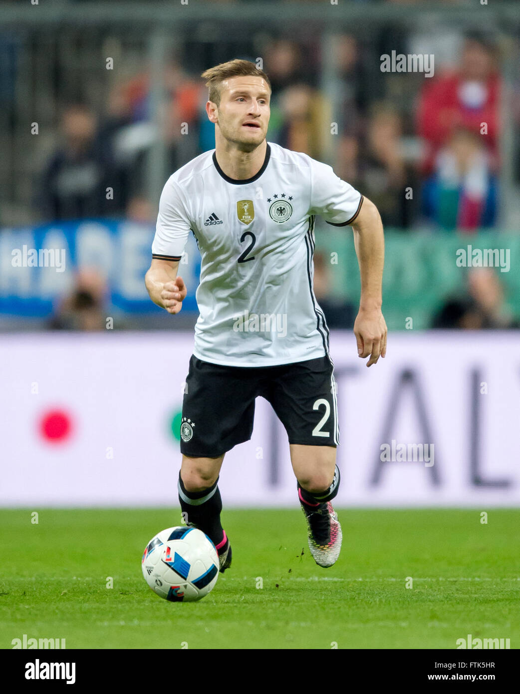 Munich, Germany. 29th Mar, 2016. Germany's Shkodran Mustafi during the ...