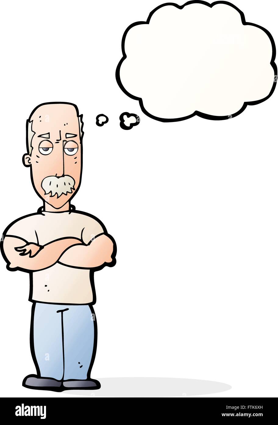 cartoon angry man with mustache with thought bubble Stock Vector Image ...