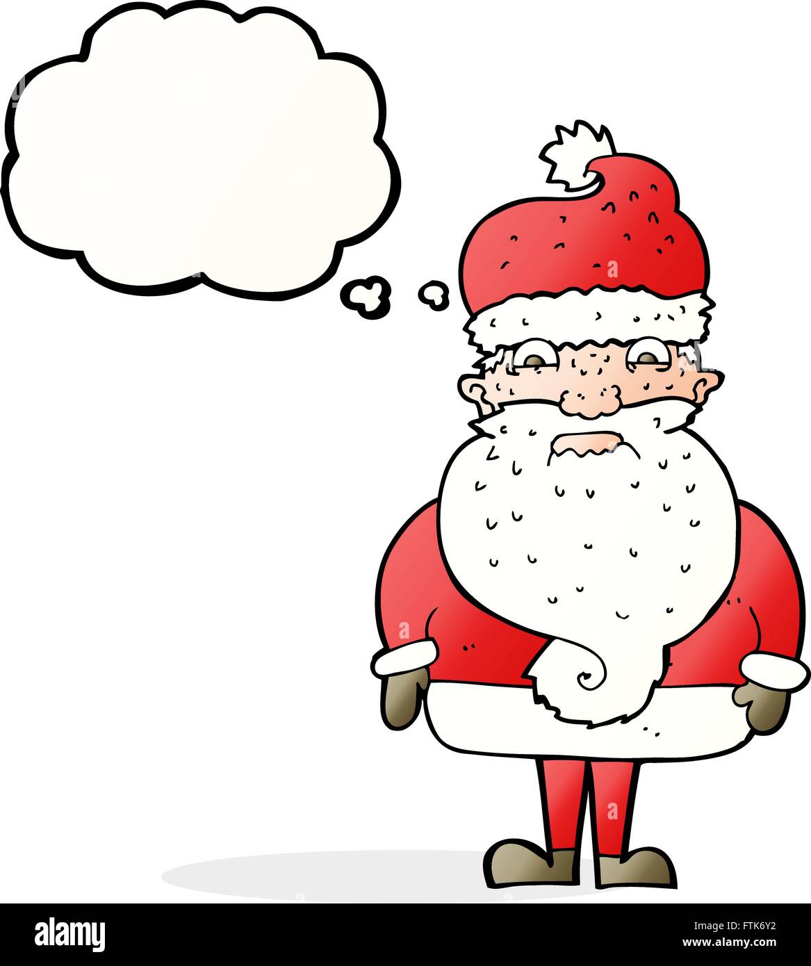 cartoon grumpy santa claus with thought bubble Stock Vector Image & Art ...