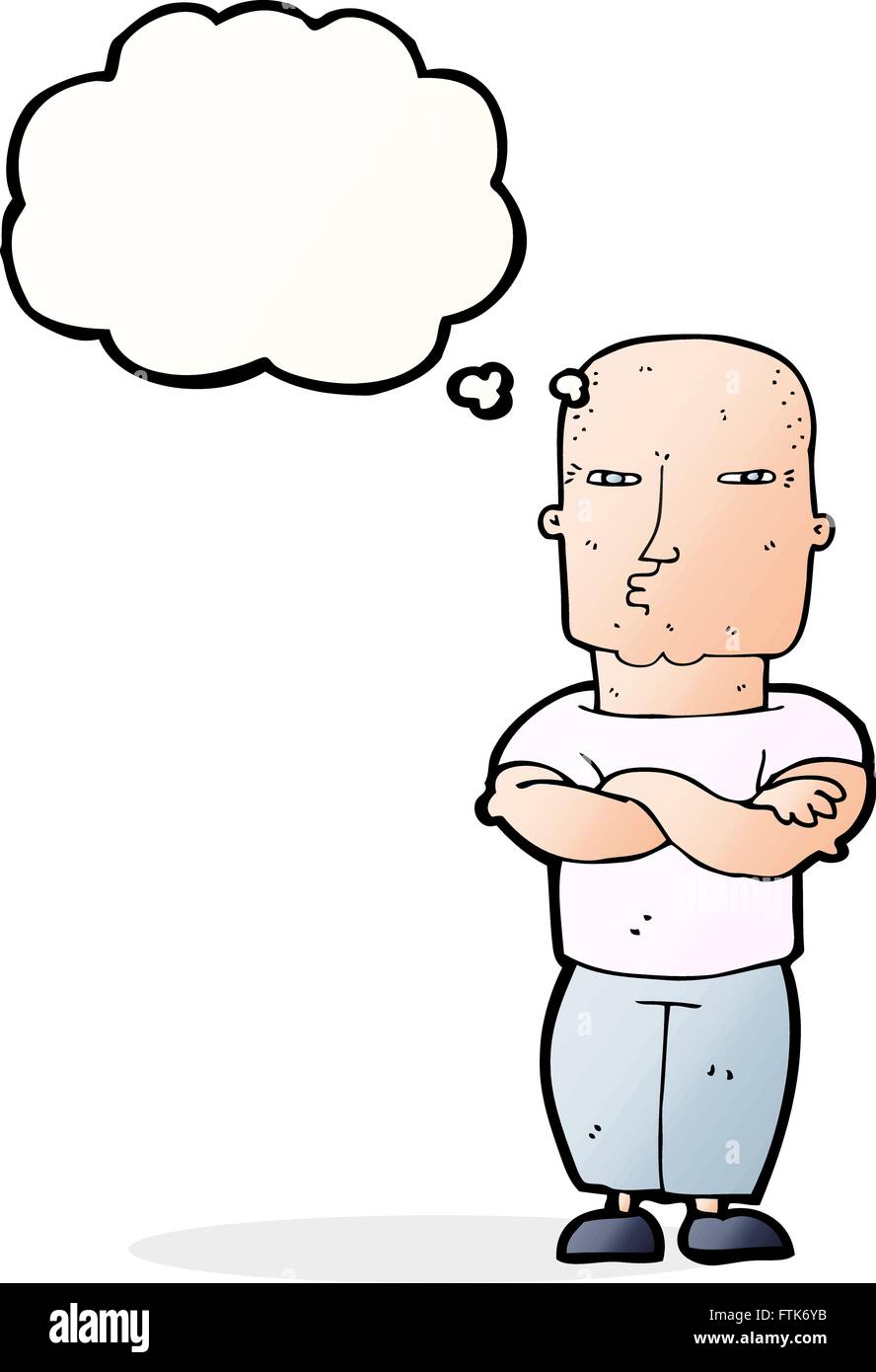 cartoon tough guy with thought bubble Stock Vector Image & Art - Alamy