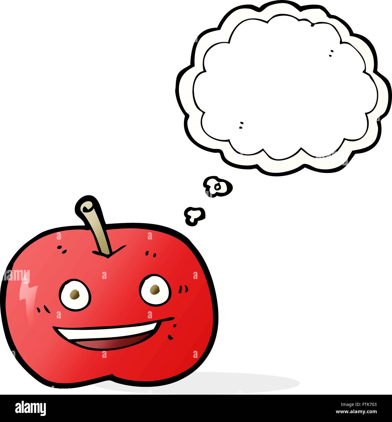 cartoon shiny apple with thought bubble Stock Vector Image & Art - Alamy