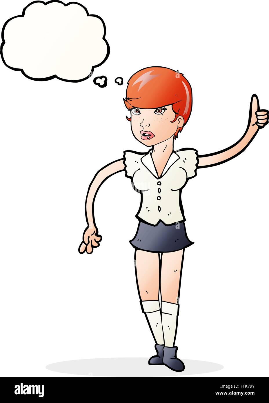 cartoon pretty girl asking question with thought bubble Stock Vector ...