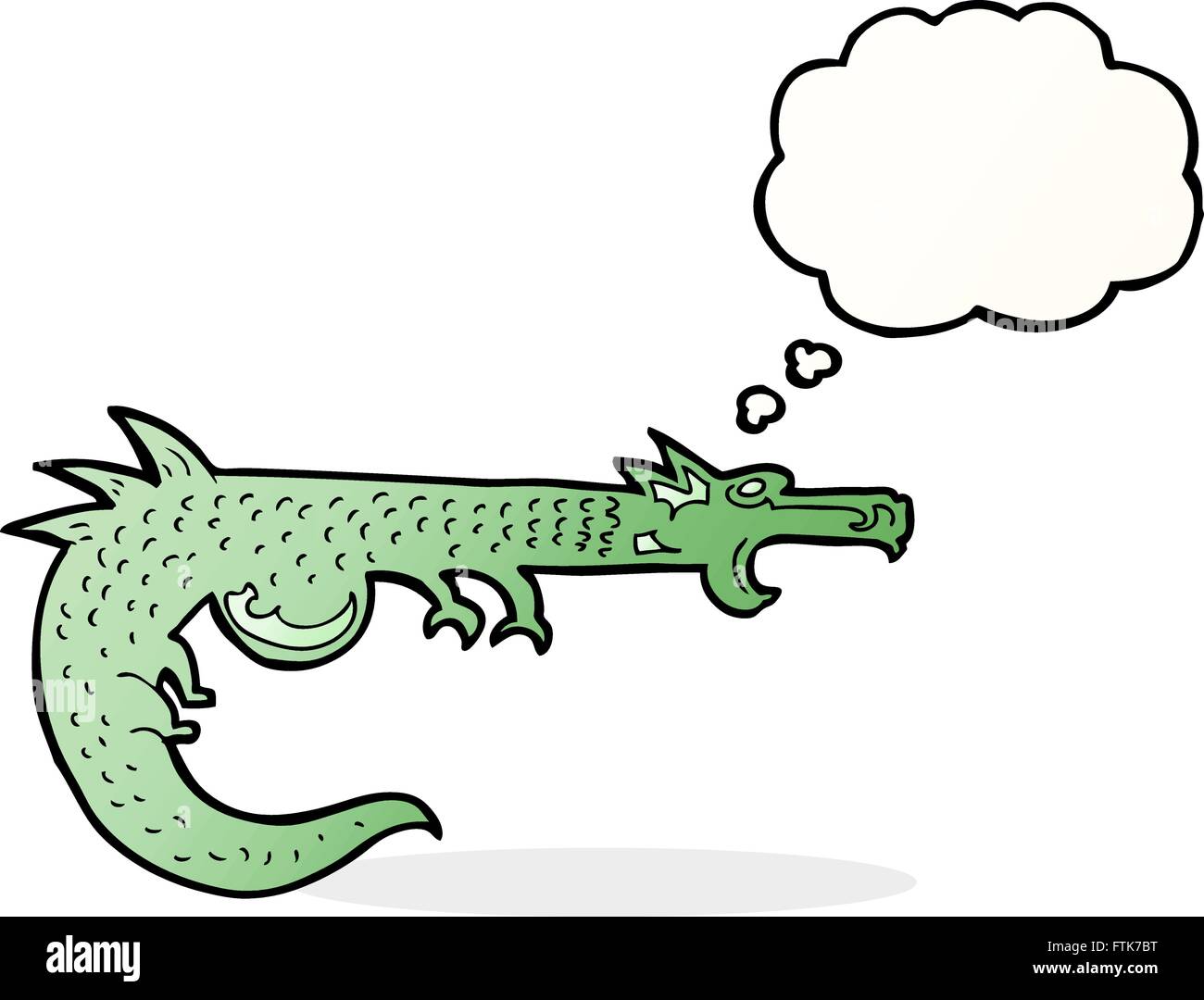 cartoon medieval dragon with thought bubble Stock Vector Image & Art ...