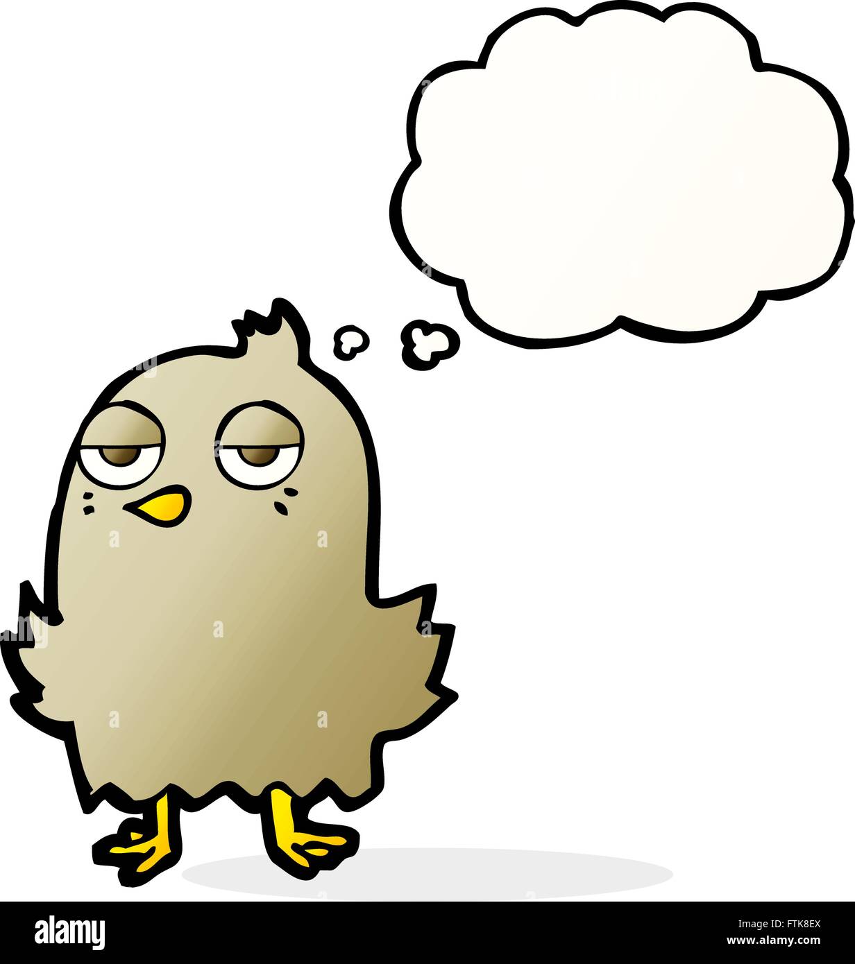 cartoon bored bird with thought bubble Stock Vector Image & Art - Alamy