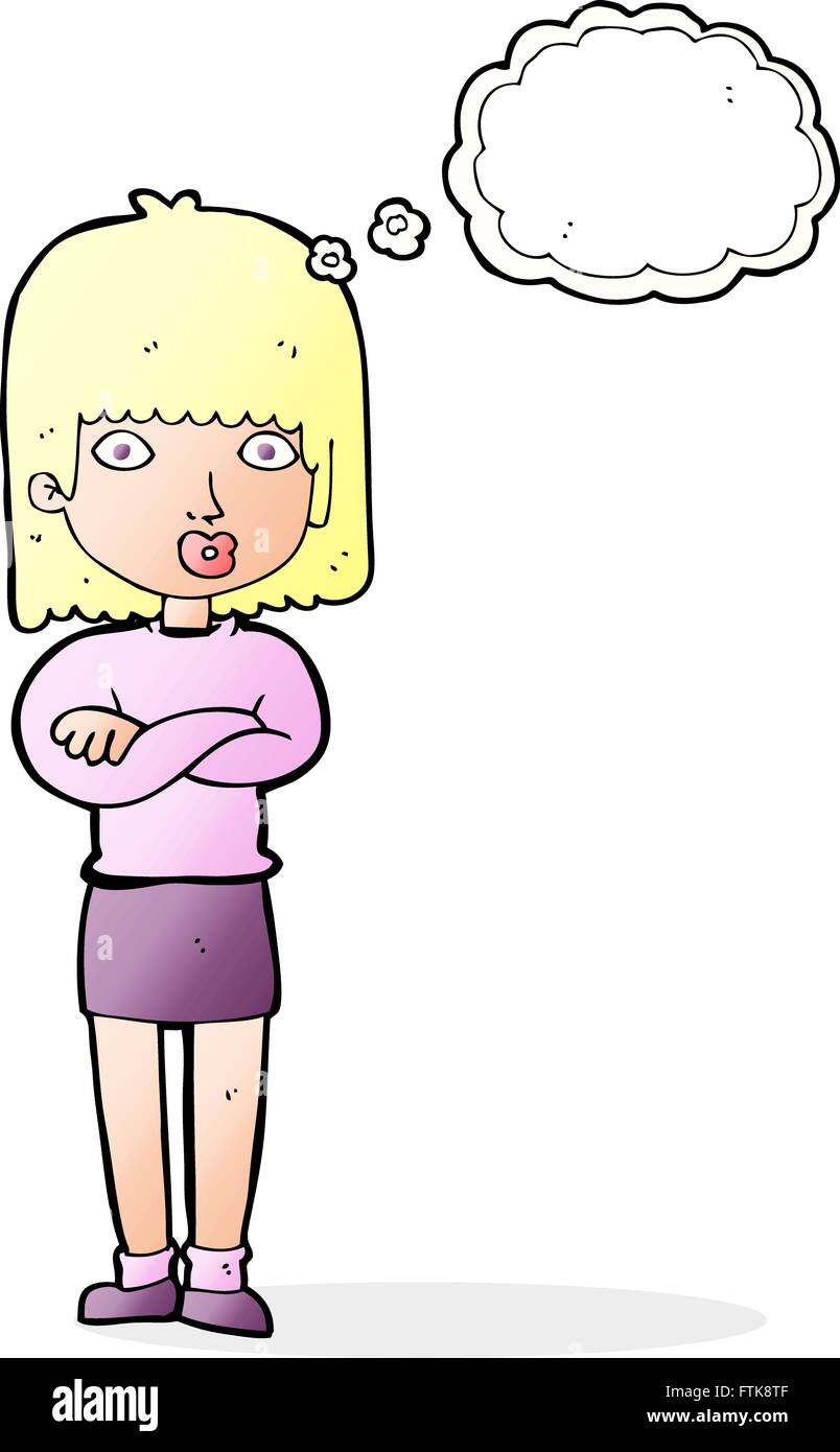 cartoon impatient woman with thought bubble Stock Vector Image & Art ...