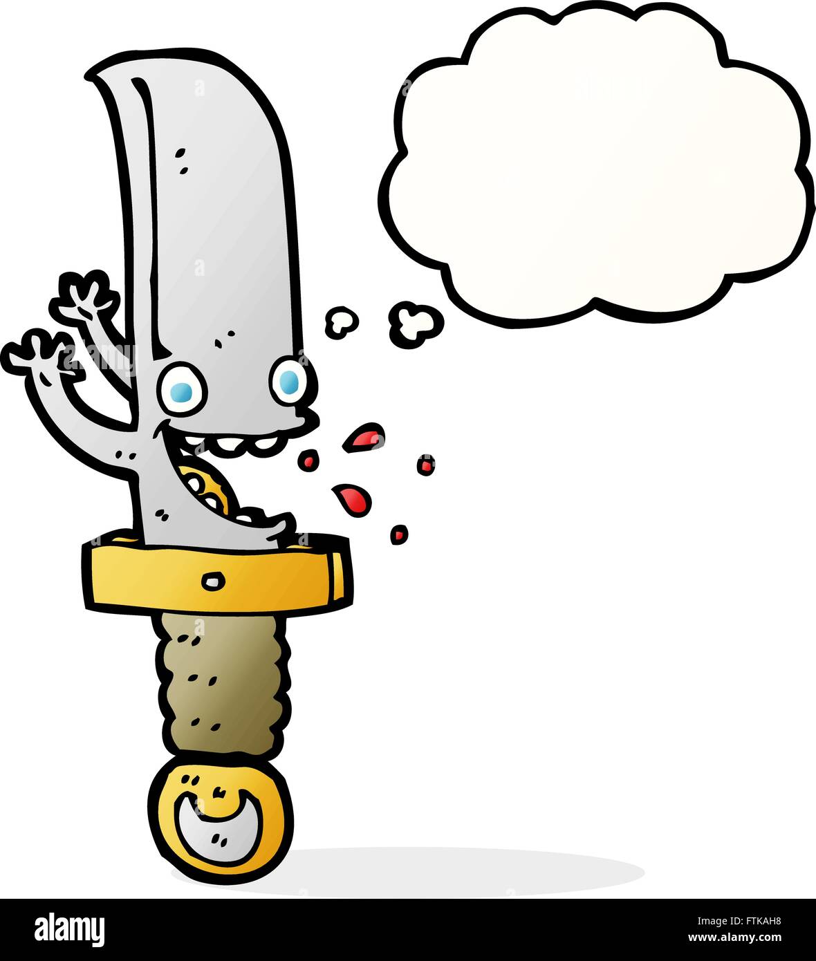 crazy knife cartoon character with thought bubble Stock Vector Image ...