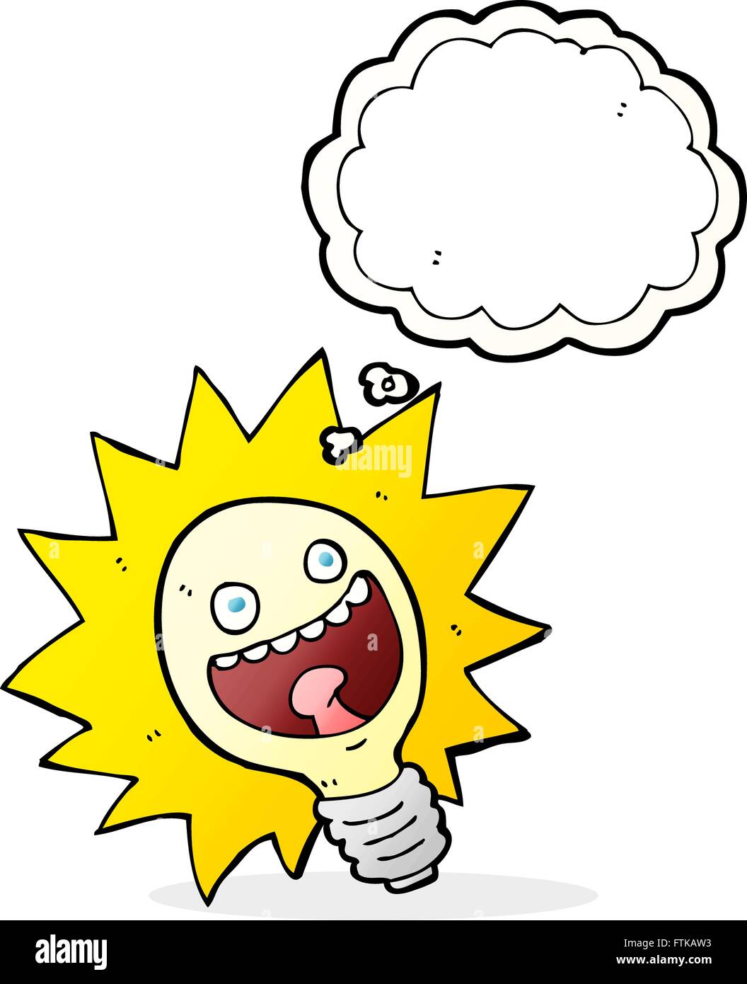 Cartoon Lightbulb With Thought Bubble Stock Vector Image And Art Alamy 8853