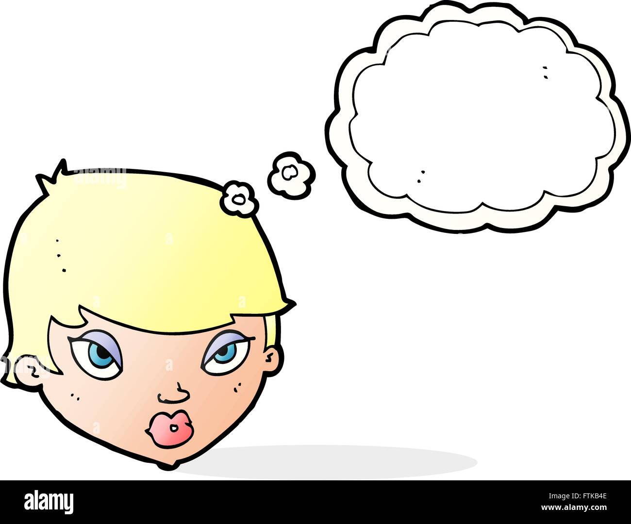 cartoon unimpressed woman with thought bubble Stock Vector Image & Art ...