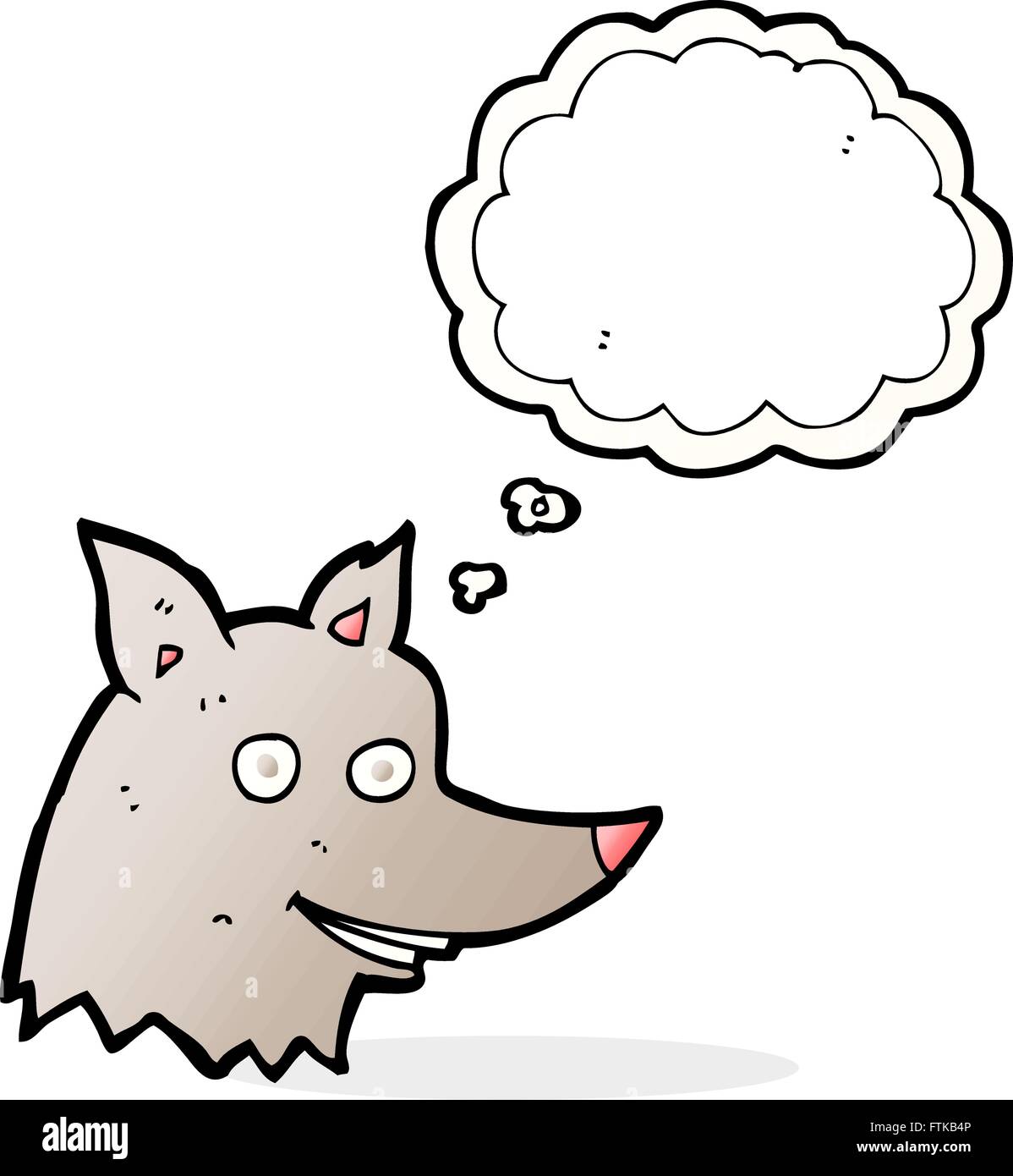 cartoon wolf head with thought bubble Stock Vector Image & Art - Alamy