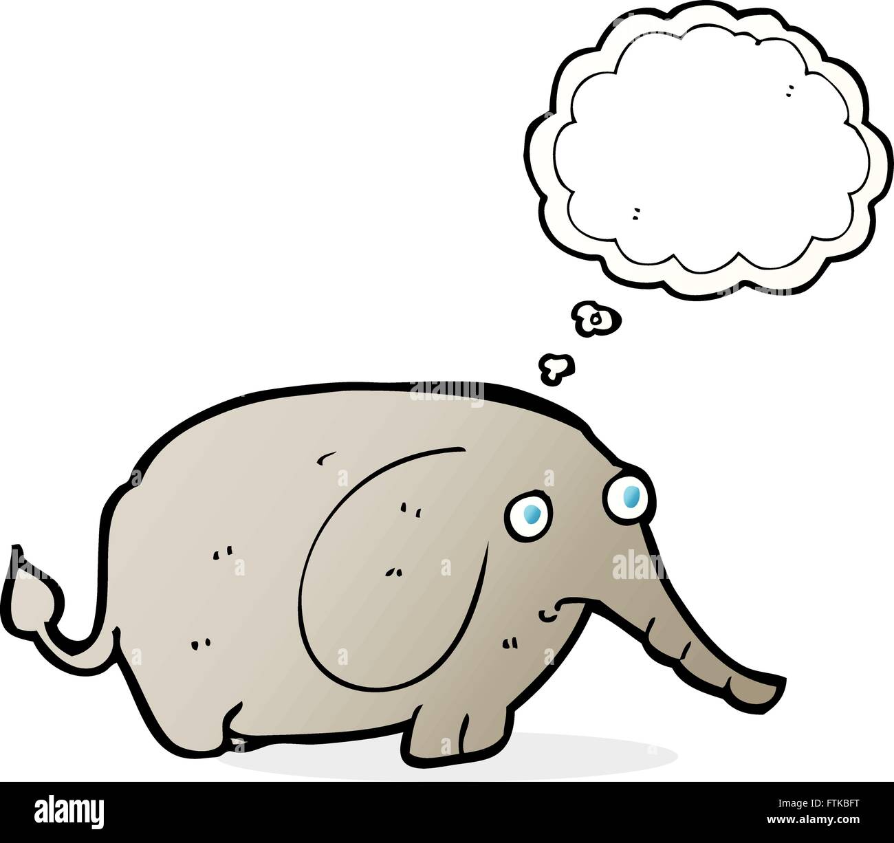 cartoon sad little elephant with thought bubble Stock Vector Image ...