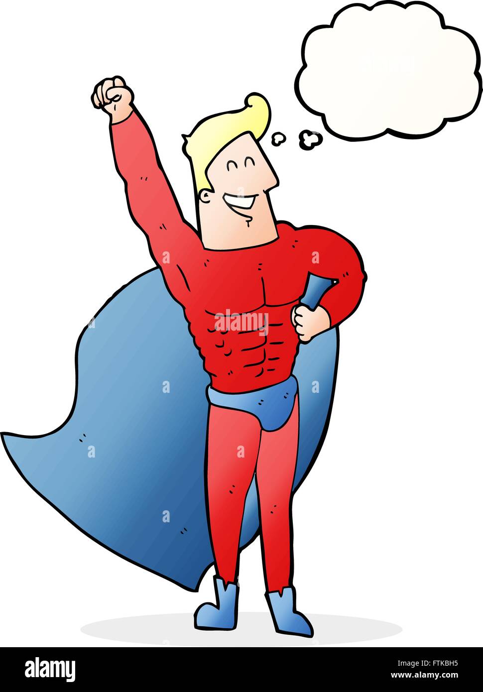 cartoon superhero with thought bubble Stock Vector Image & Art - Alamy