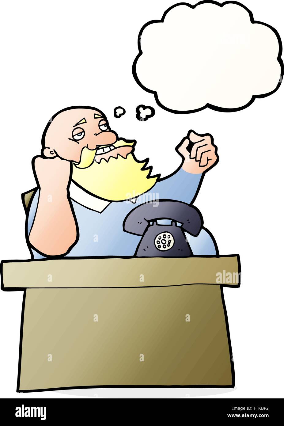 cartoon arrogant boss man with thought bubble Stock Vector Image & Art ...