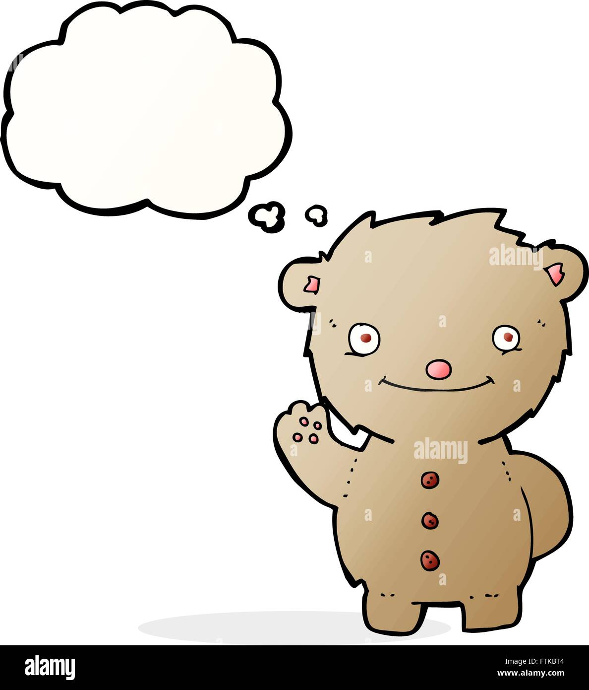 cartoon waving teddy bear with thought bubble Stock Vector Image & Art ...