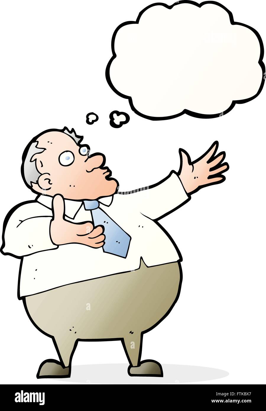 cartoon exasperated middle aged man with thought bubble Stock Vector ...