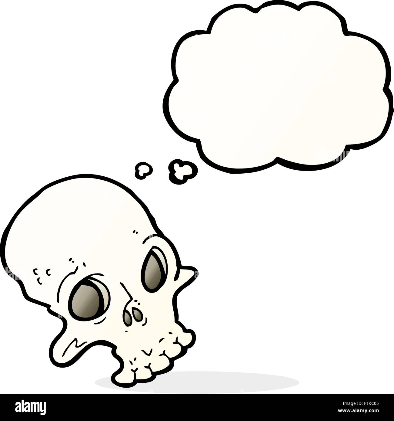 cartoon spooky skull with thought bubble Stock Vector Image & Art - Alamy