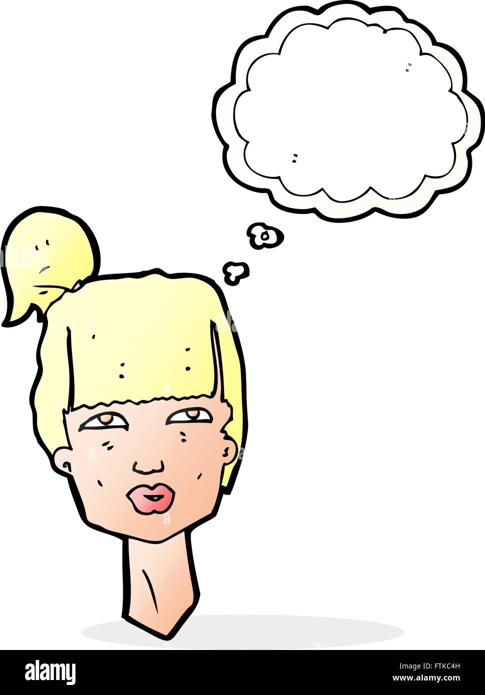 cartoon female head with thought bubble Stock Vector Image & Art - Alamy