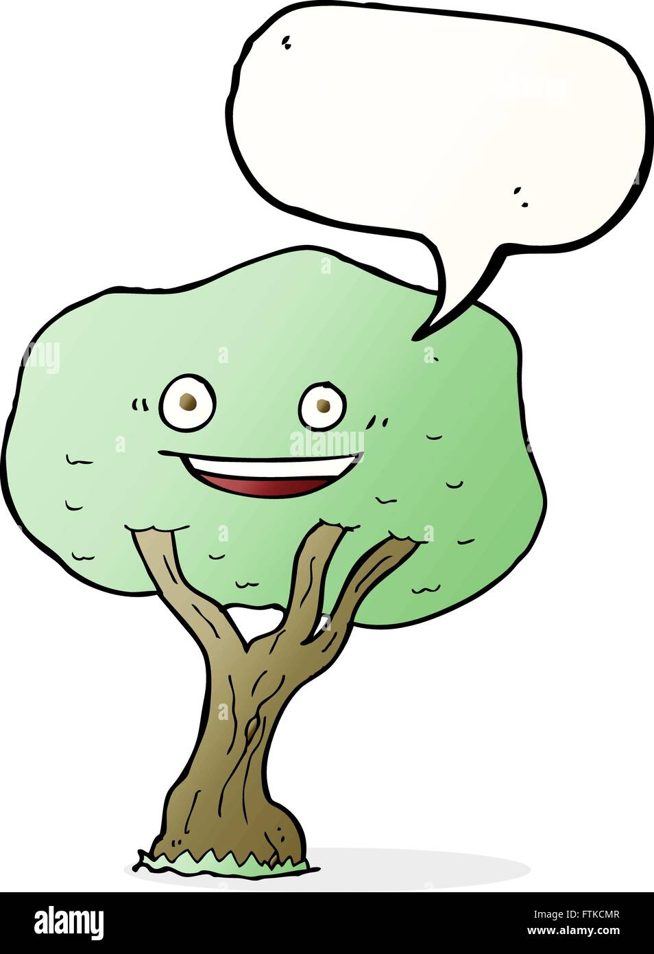 cartoon tree with speech bubble Stock Vector Image & Art - Alamy