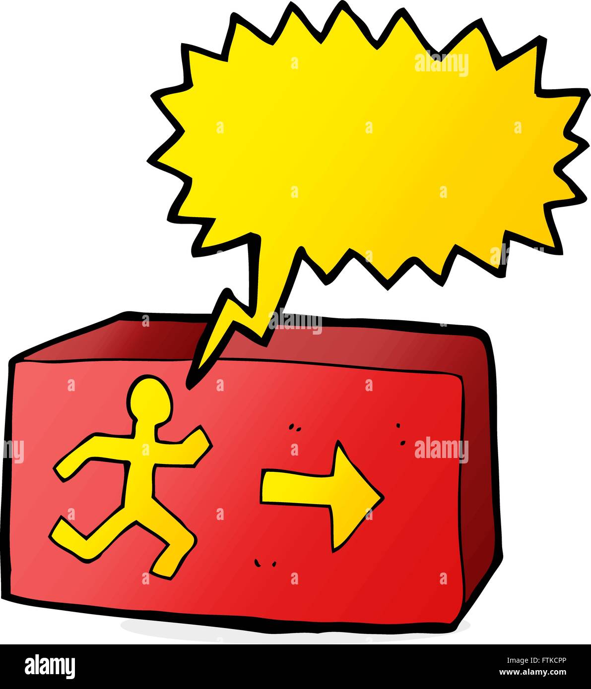 cartoon exit sign with speech bubble Stock Vector Image & Art - Alamy