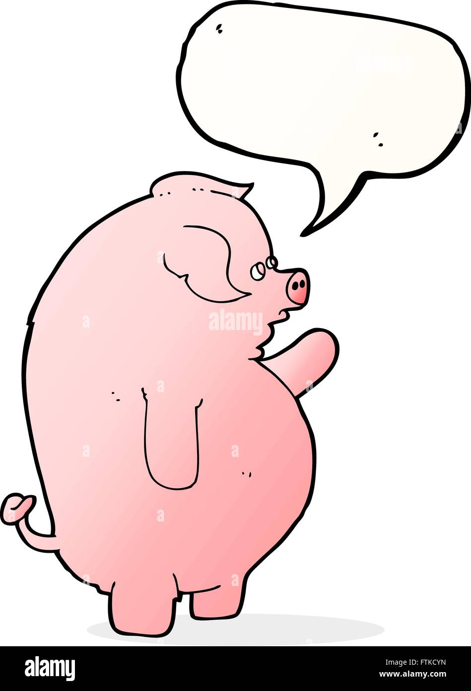 cartoon fat pig with speech bubble Stock Vector Image & Art - Alamy