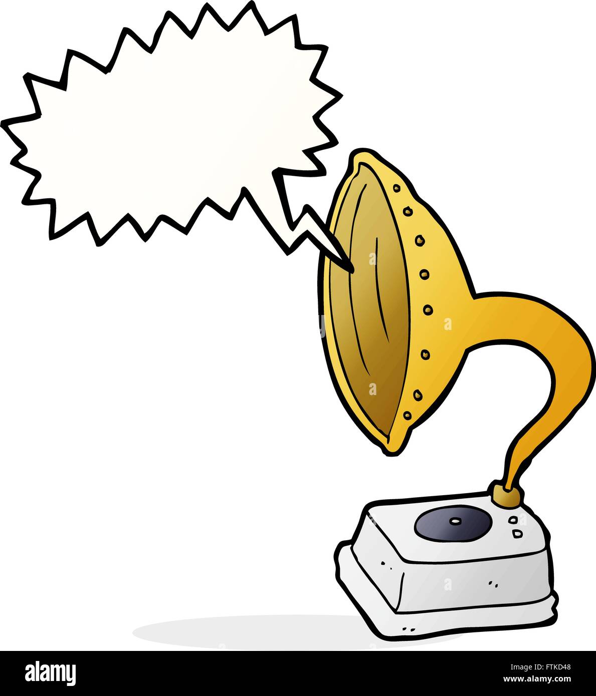 cartoon phonograph with speech bubble Stock Vector Image & Art - Alamy