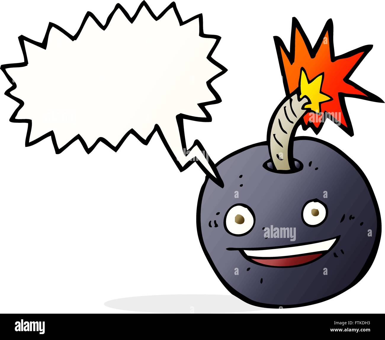 cartoon burning bomb with speech bubble Stock Vector Image & Art - Alamy