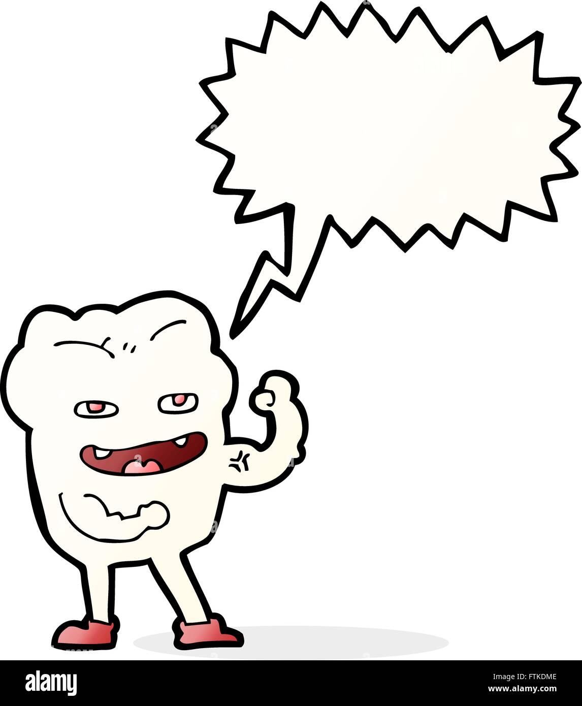 cartoon strong healthy tooth with speech bubble Stock Vector Image ...