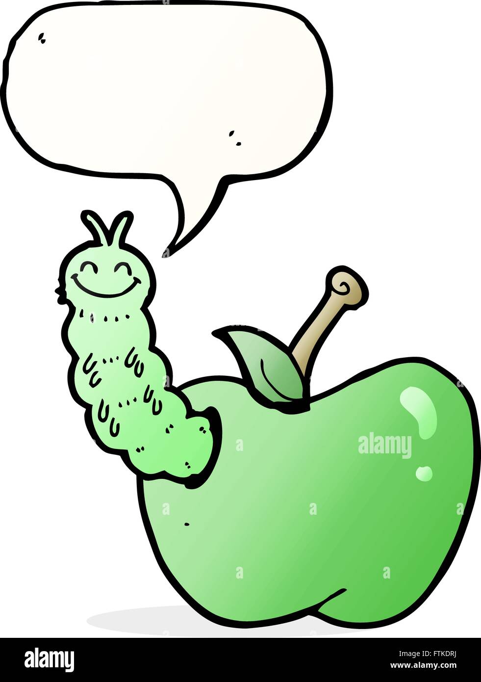 cartoon bug eating apple with speech bubble Stock Vector Image & Art ...