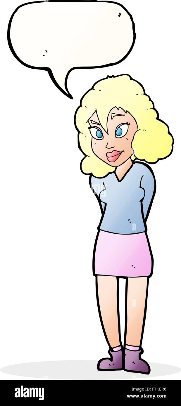 cartoon confused woman with speech bubble Stock Vector Image & Art - Alamy