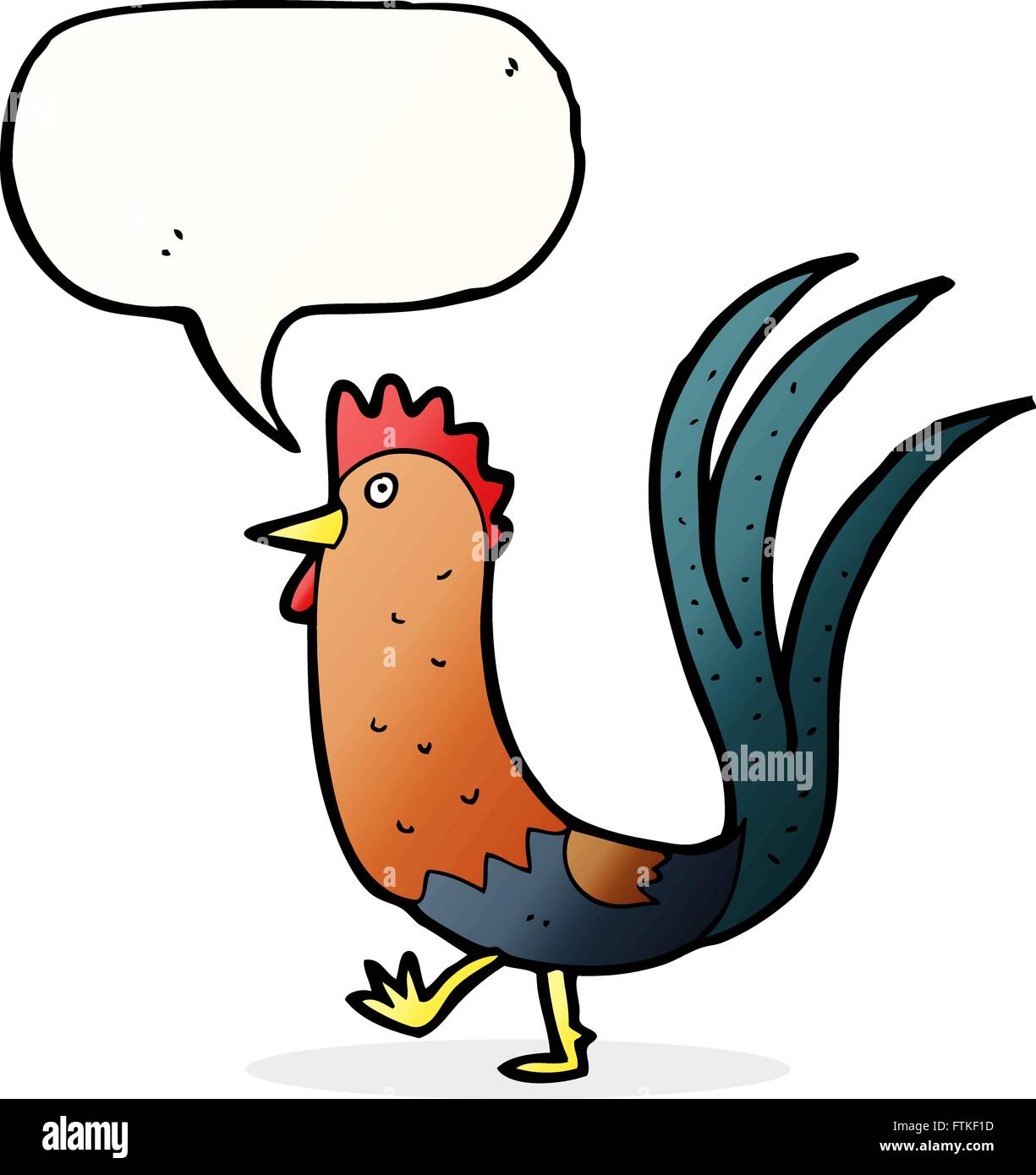 cartoon cockerel with speech bubble Stock Vector Image & Art - Alamy