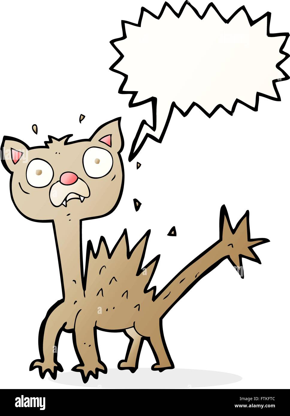 cartoon scared cat with speech bubble Stock Vector Image & Art - Alamy