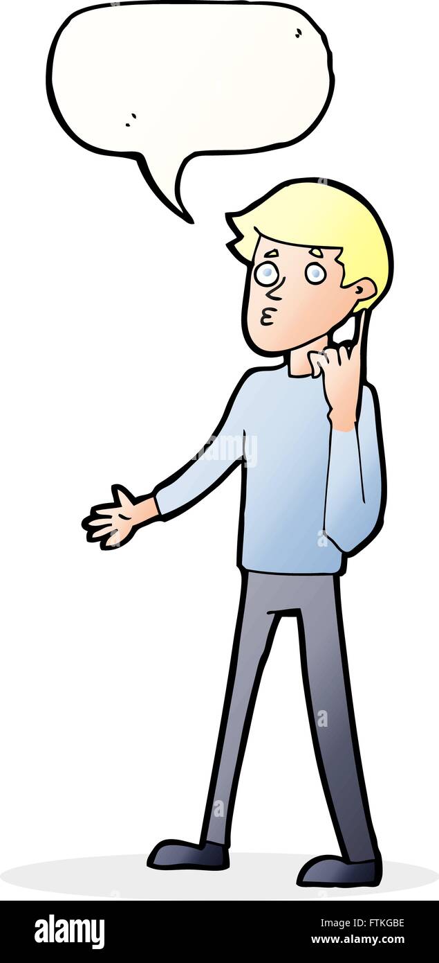 cartoon man asking question with speech bubble Stock Vector Image & Art ...