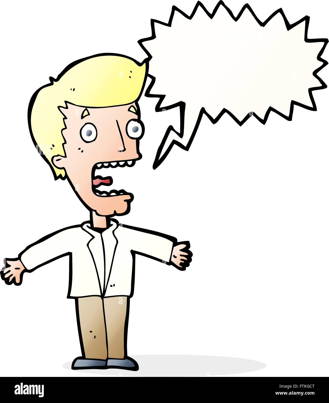 cartoon screaming man with speech bubble Stock Vector Image & Art - Alamy