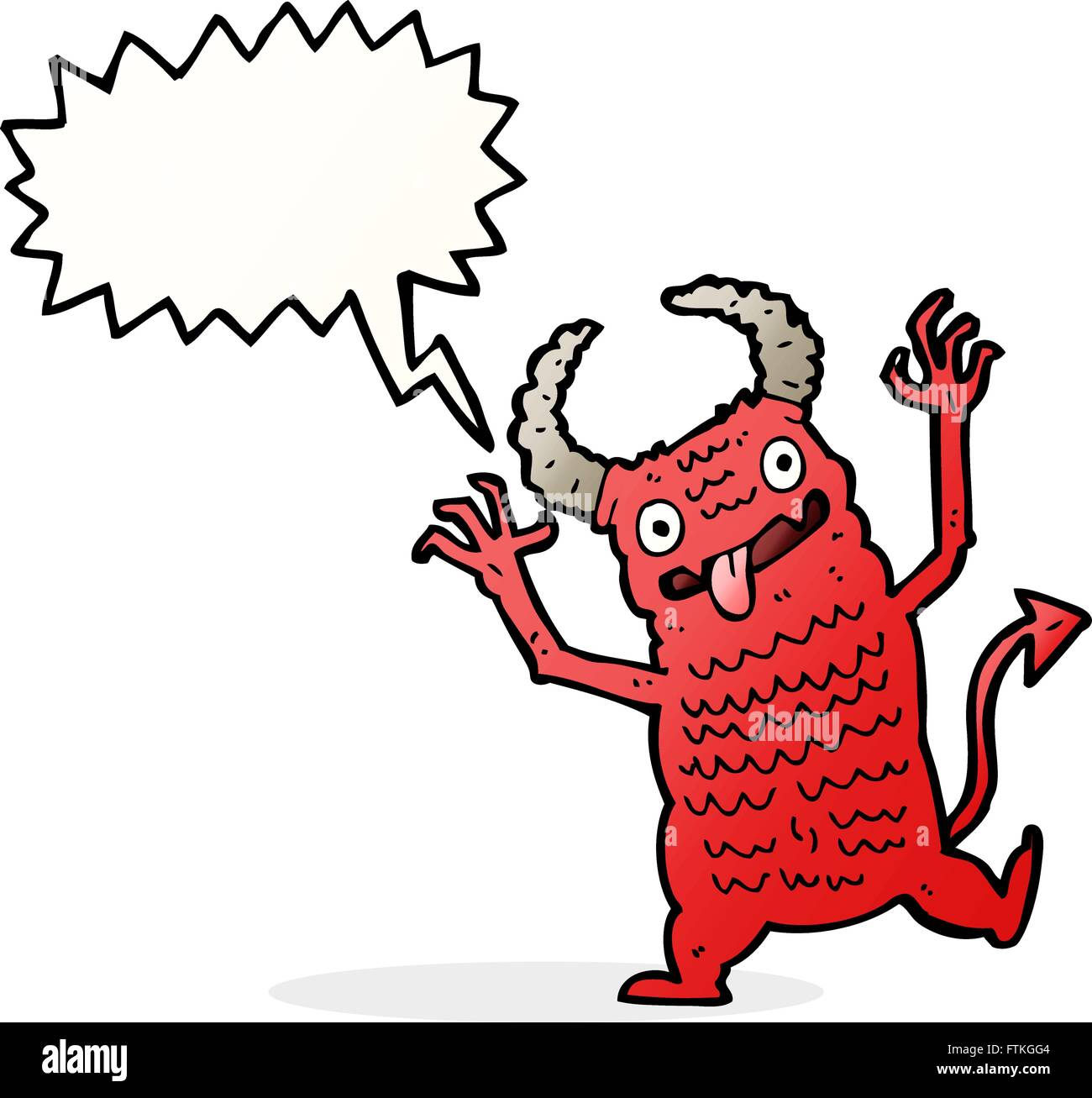 cartoon demon with speech bubble Stock Vector Image & Art - Alamy