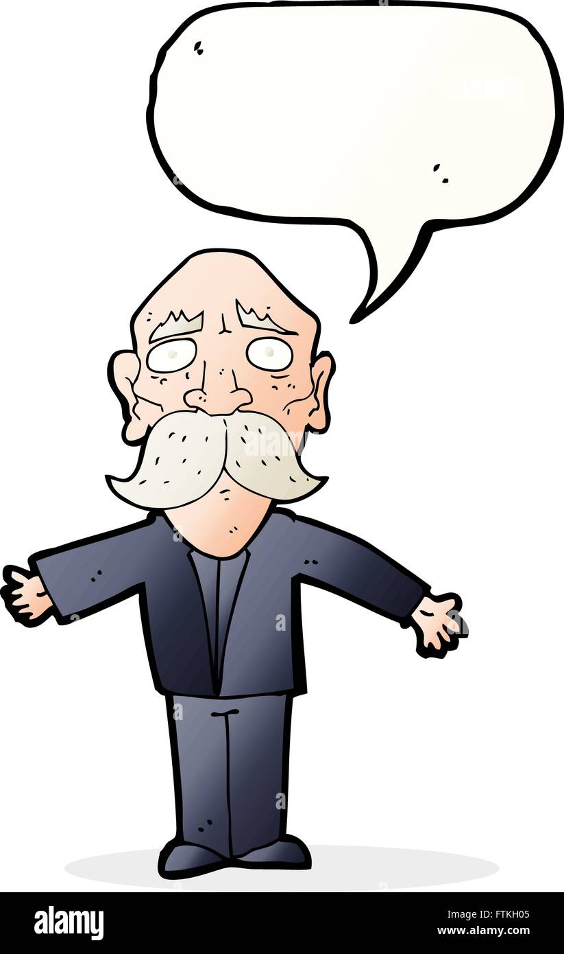 cartoon disapointed old man with speech bubble Stock Vector Image & Art ...