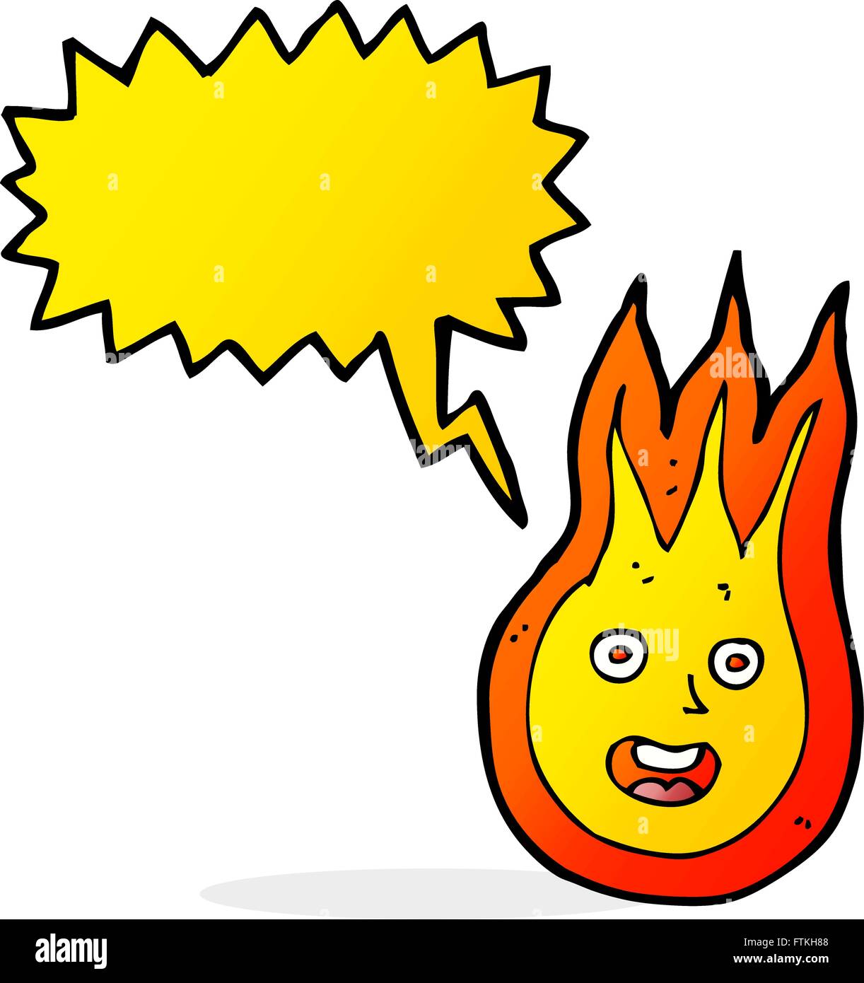 cartoon friendly fireball with speech bubble Stock Vector Image & Art ...