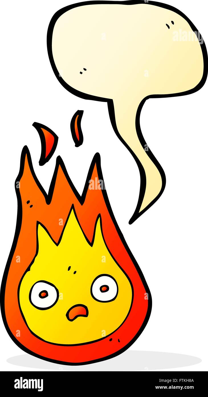 cartoon friendly fireball with speech bubble Stock Vector Image & Art ...