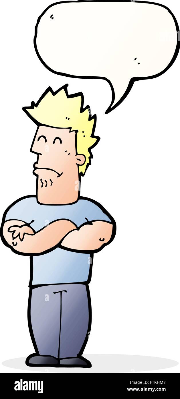 cartoon sulking man with speech bubble Stock Vector Image & Art - Alamy