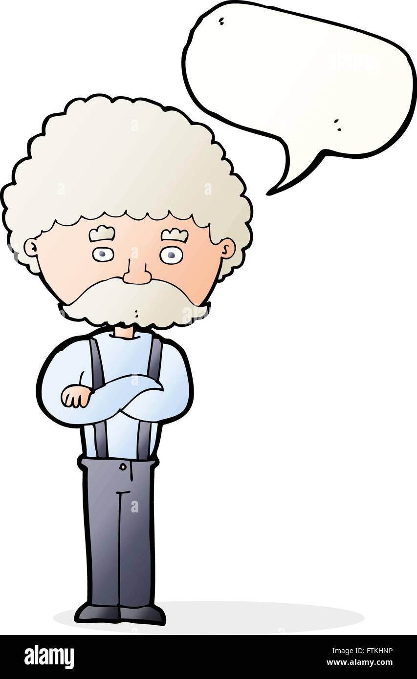 cartoon old man with speech bubble Stock Vector Image & Art - Alamy