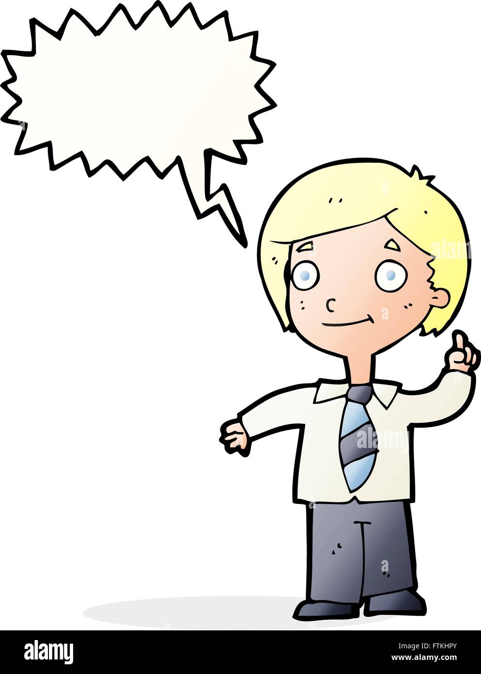 cartoon school boy answering question with speech bubble Stock Vector ...