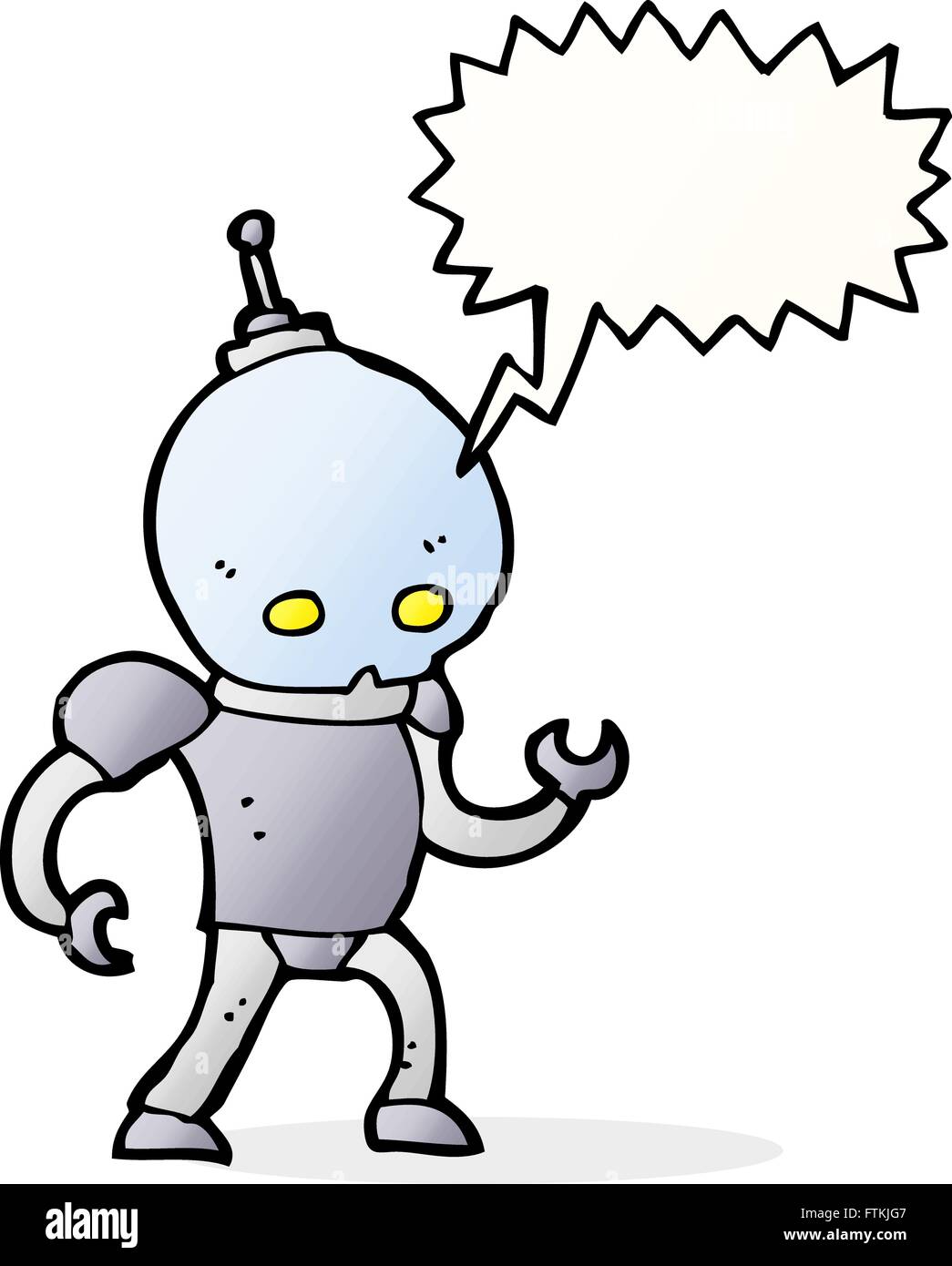 cartoon alien robot with speech bubble Stock Vector Image & Art - Alamy